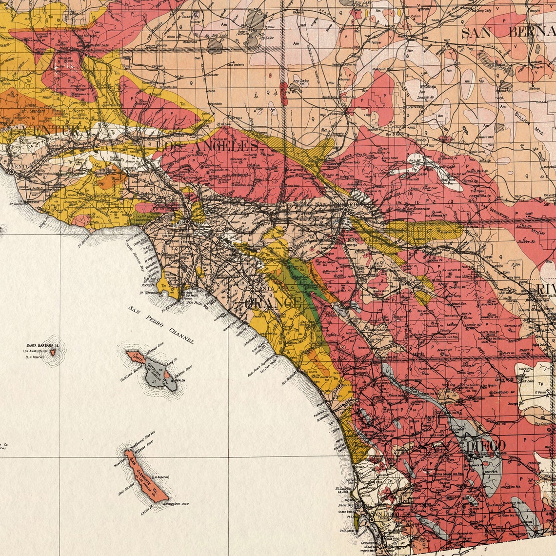 Geological Map of California Geologic California Map Poster - Etsy