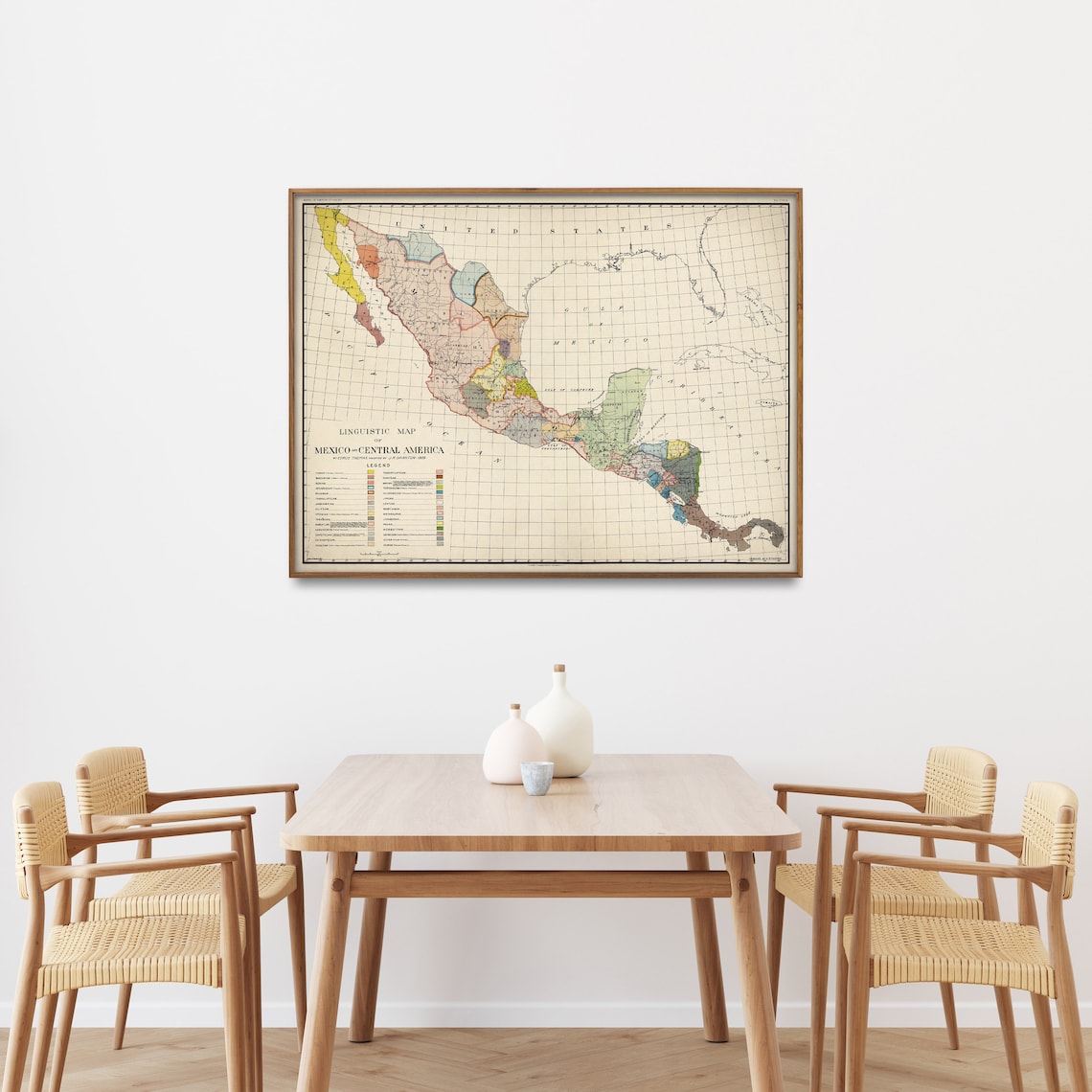 Linguistic Map of Central America Indians Indigenous Language - Etsy