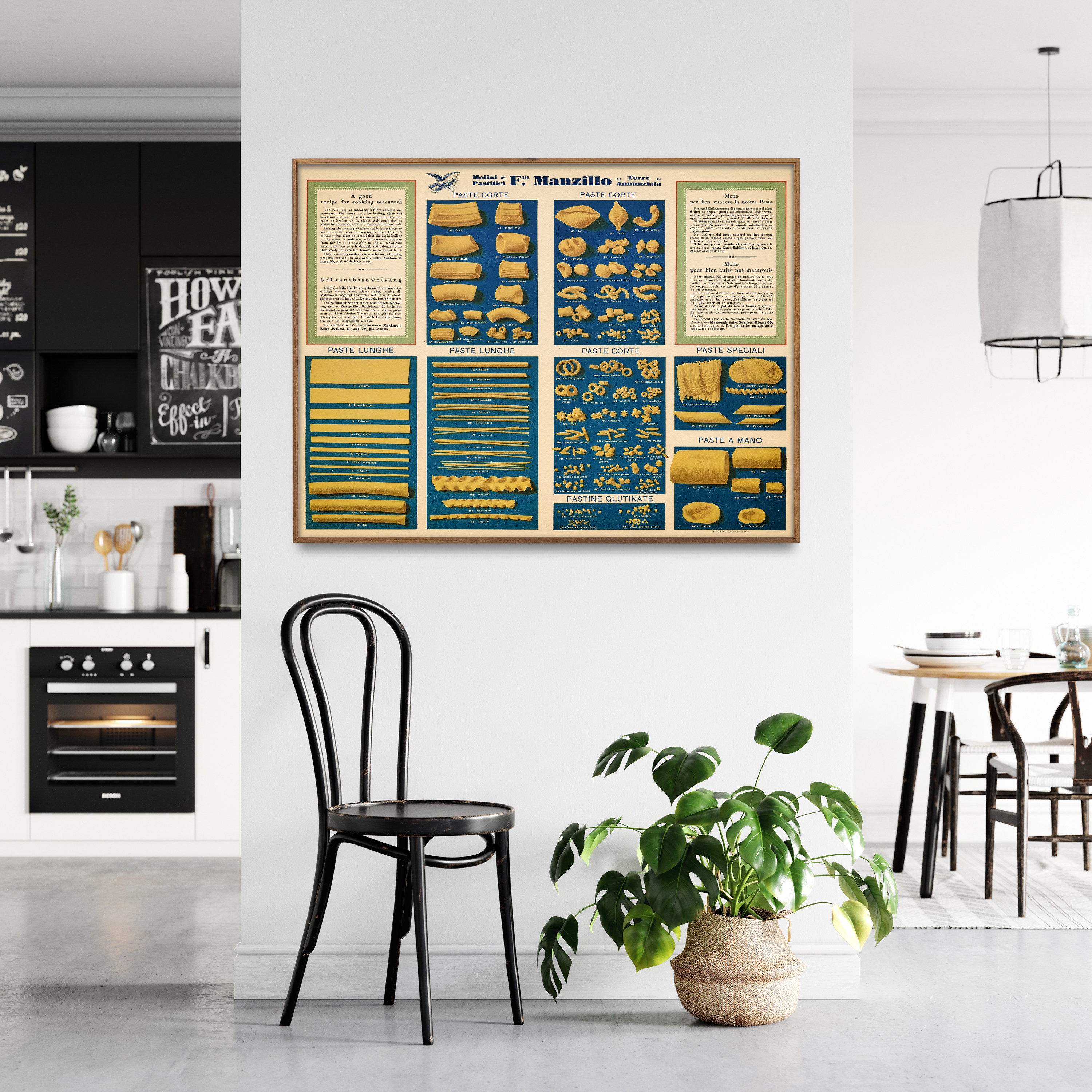 Vintage Pasta Advertising Poster Kitchen Wall Art Great Cook | Etsy