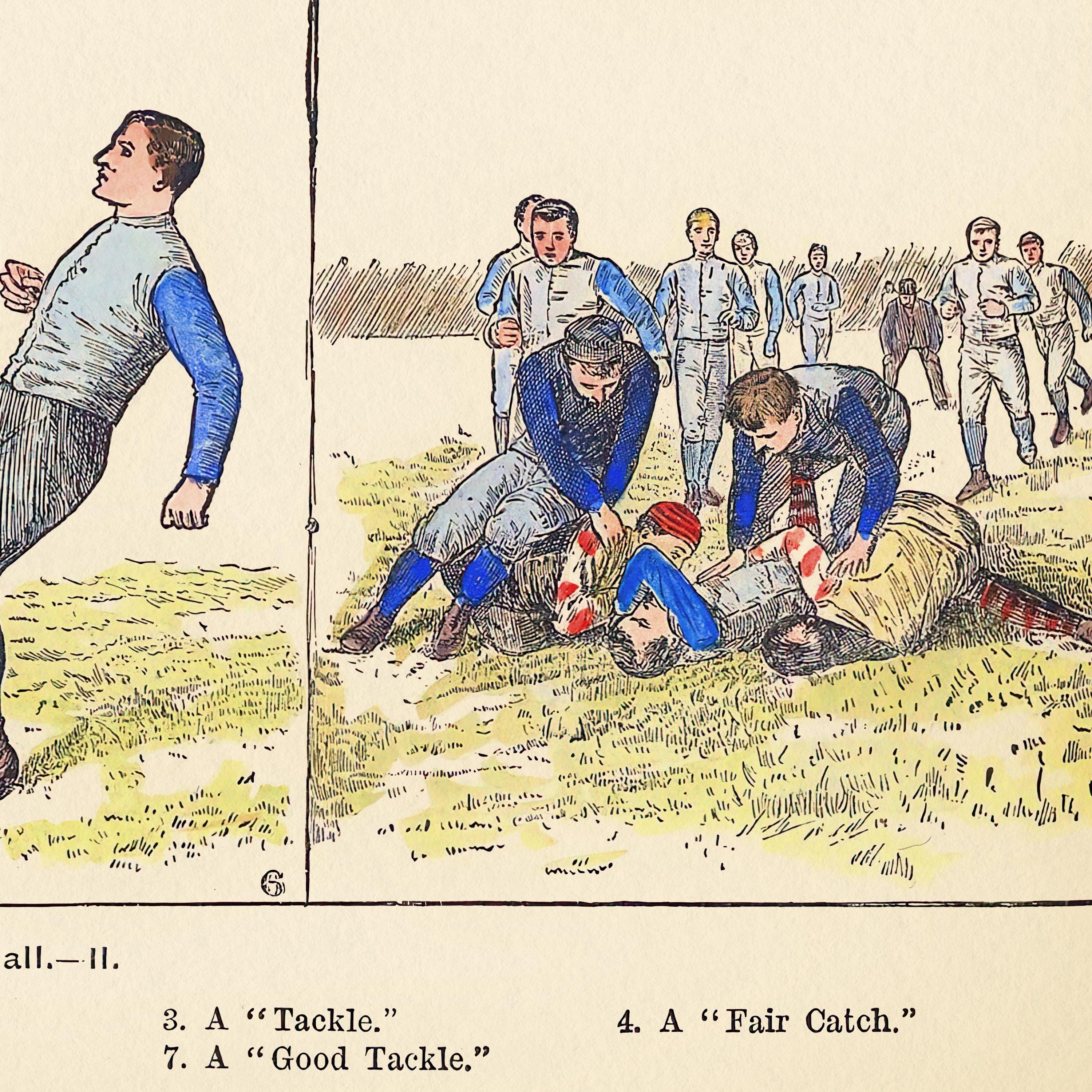 Vintage American Football Chart Print, Gridiron Poster, Wall Art Home ...