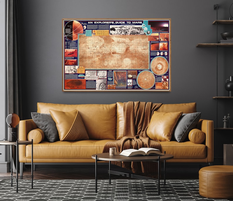 NASA Vintage Mars Chart Print Mars Map Poster Martian - Etsy