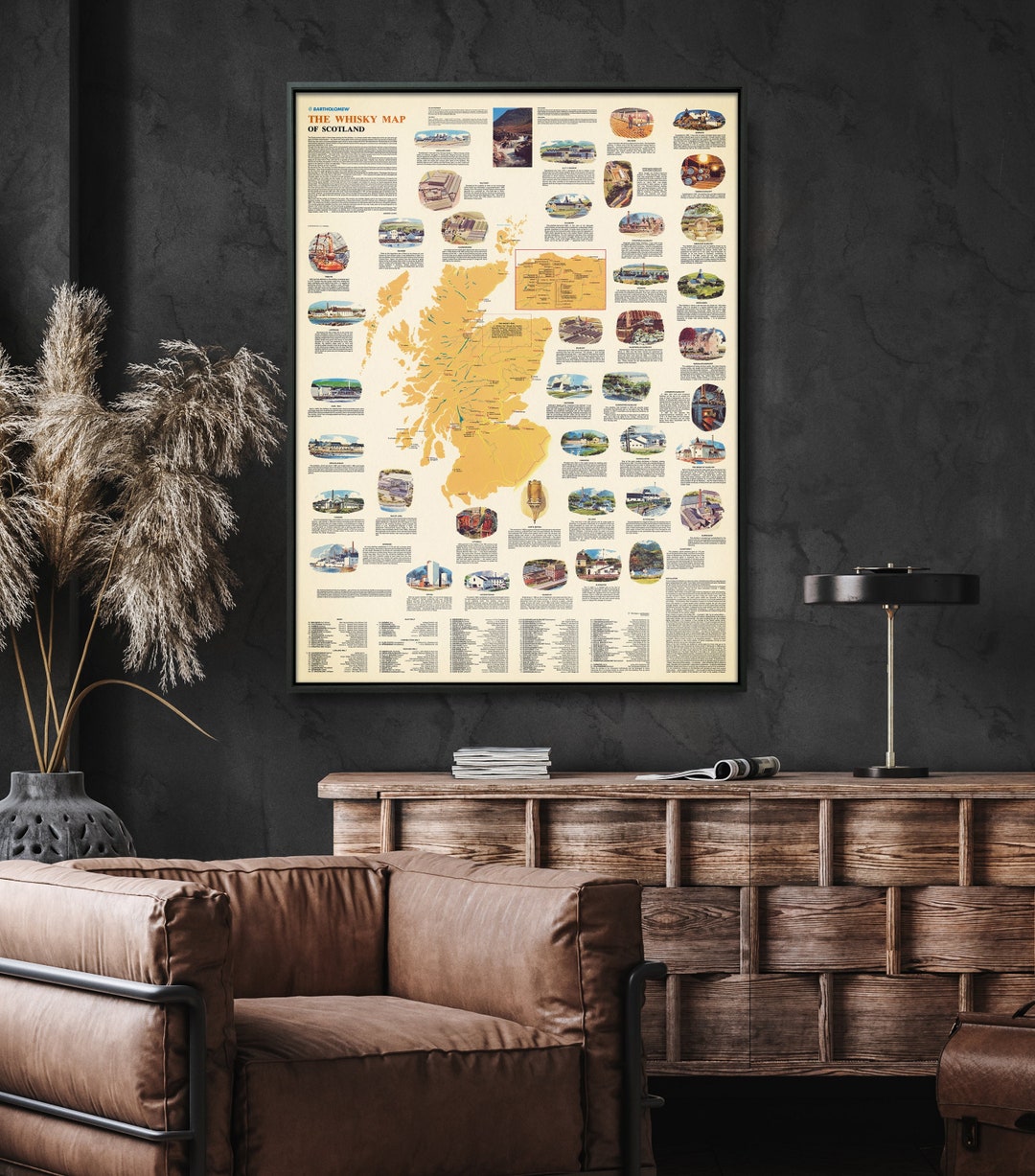 Whiskey Map of Scotland: the Distilleries - Vintage Pictorial Map Print ...