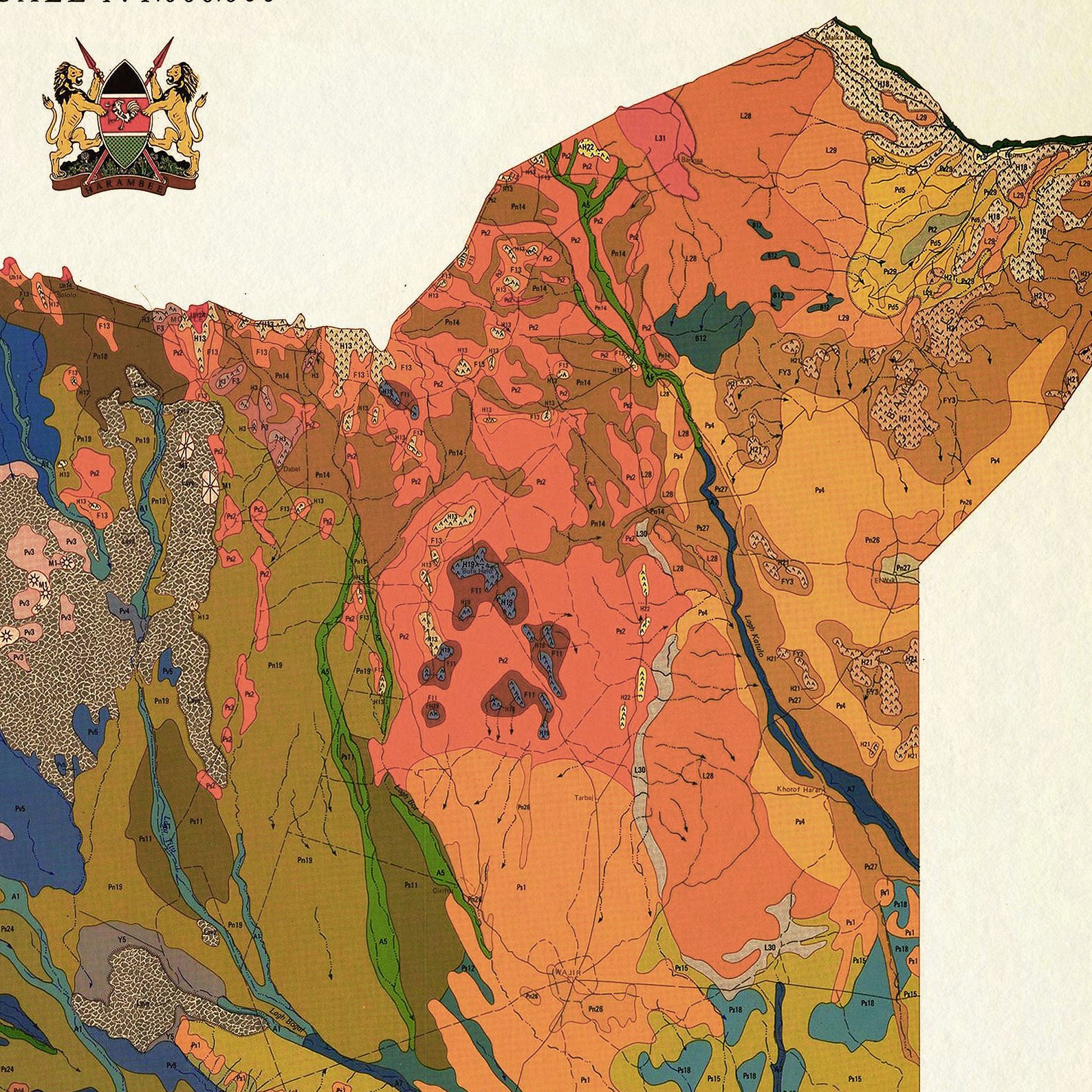 Kenya Map Soil Map of Kenya Geologic Map Kenya Art Gift - Etsy Canada