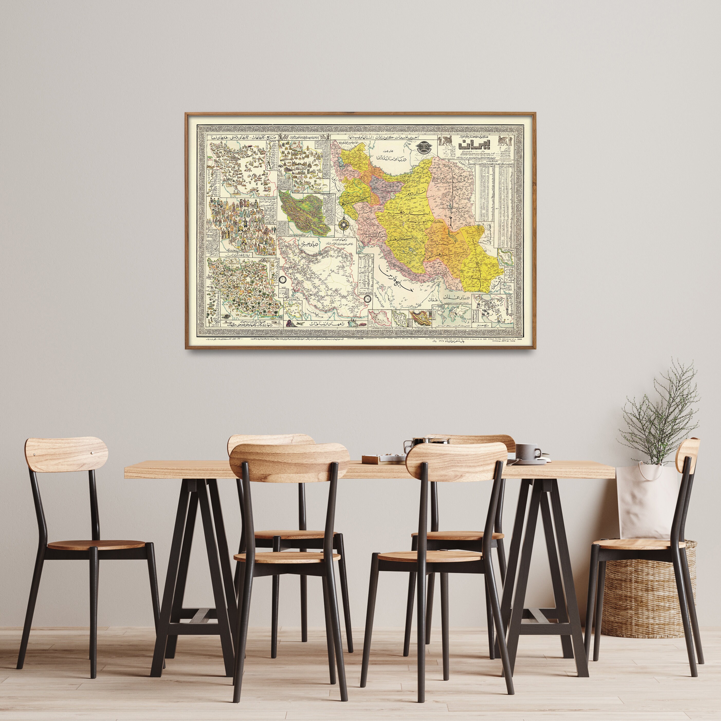 Map of Iran in Farsi Iran Pictorial Map Vintage Map Iran - Etsy
