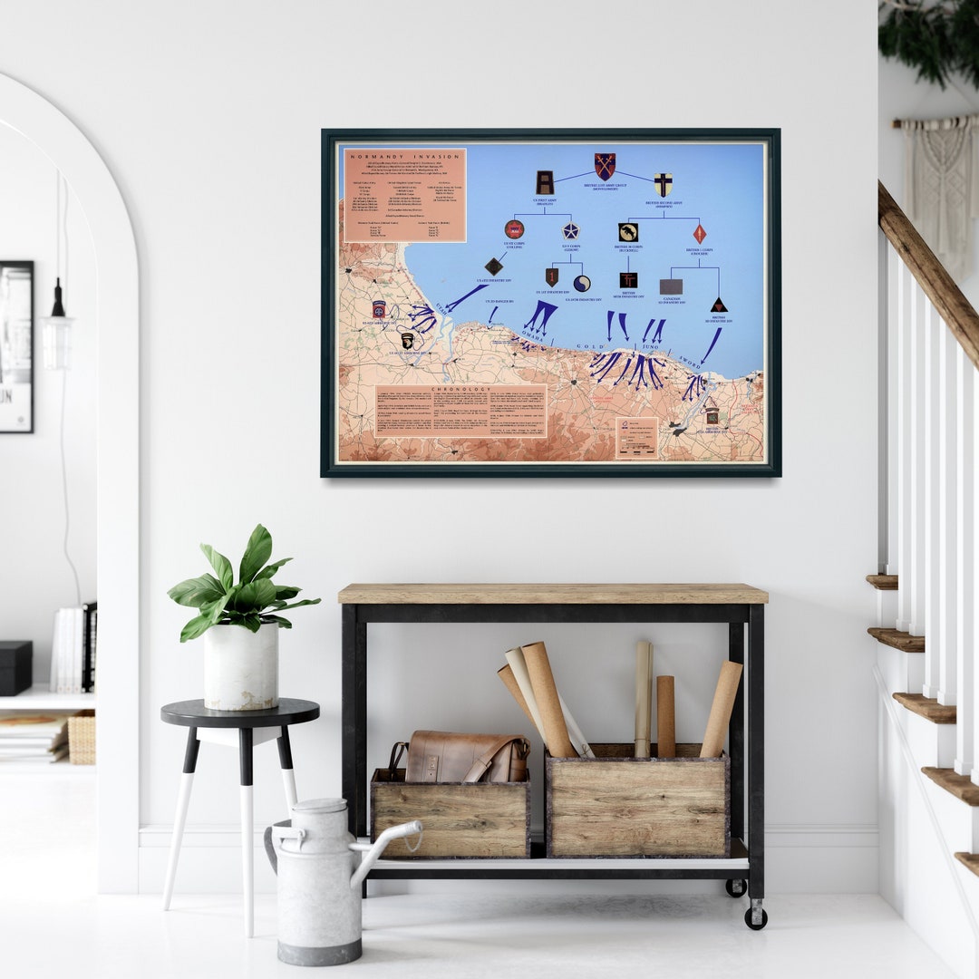 D Day Poster 1944| Normandy Invasion D Day Map| World War 2 Map ...