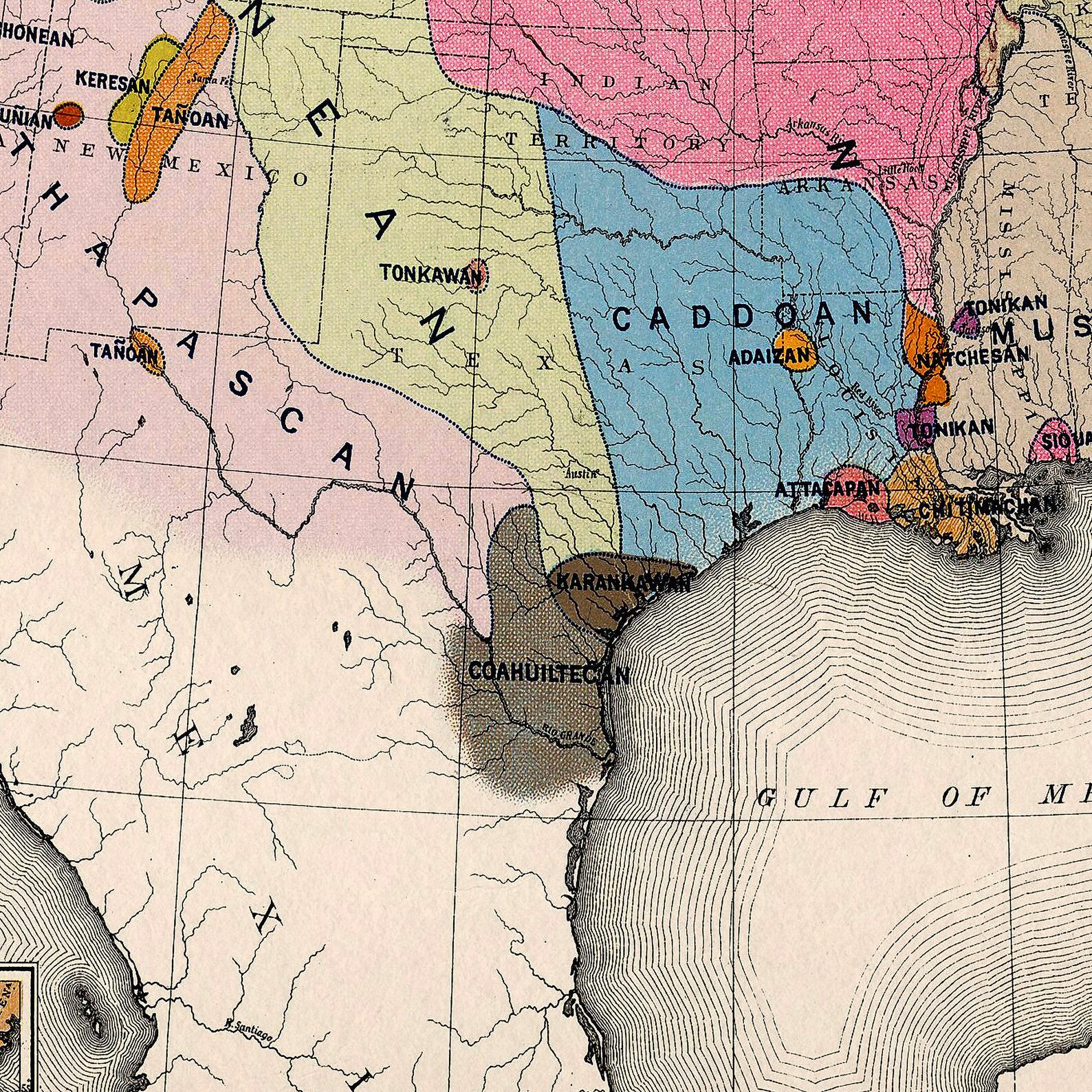 Linguistic Map of American Indians Native American Language | Etsy