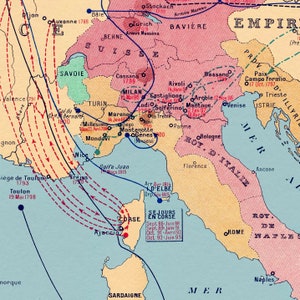 Napoléon Bonaparte Life & Military Campaigns, Vintage Chart Print ...