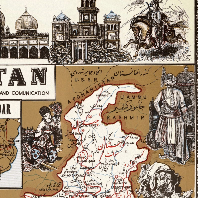 Old Map of Pakistan Vintage Pakistan Map Pakistan Gift - Etsy Canada