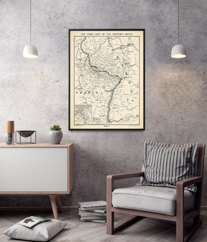 WW2: Maginot & Siegfried Lines Vintage Map Print, Military Wall Art ...