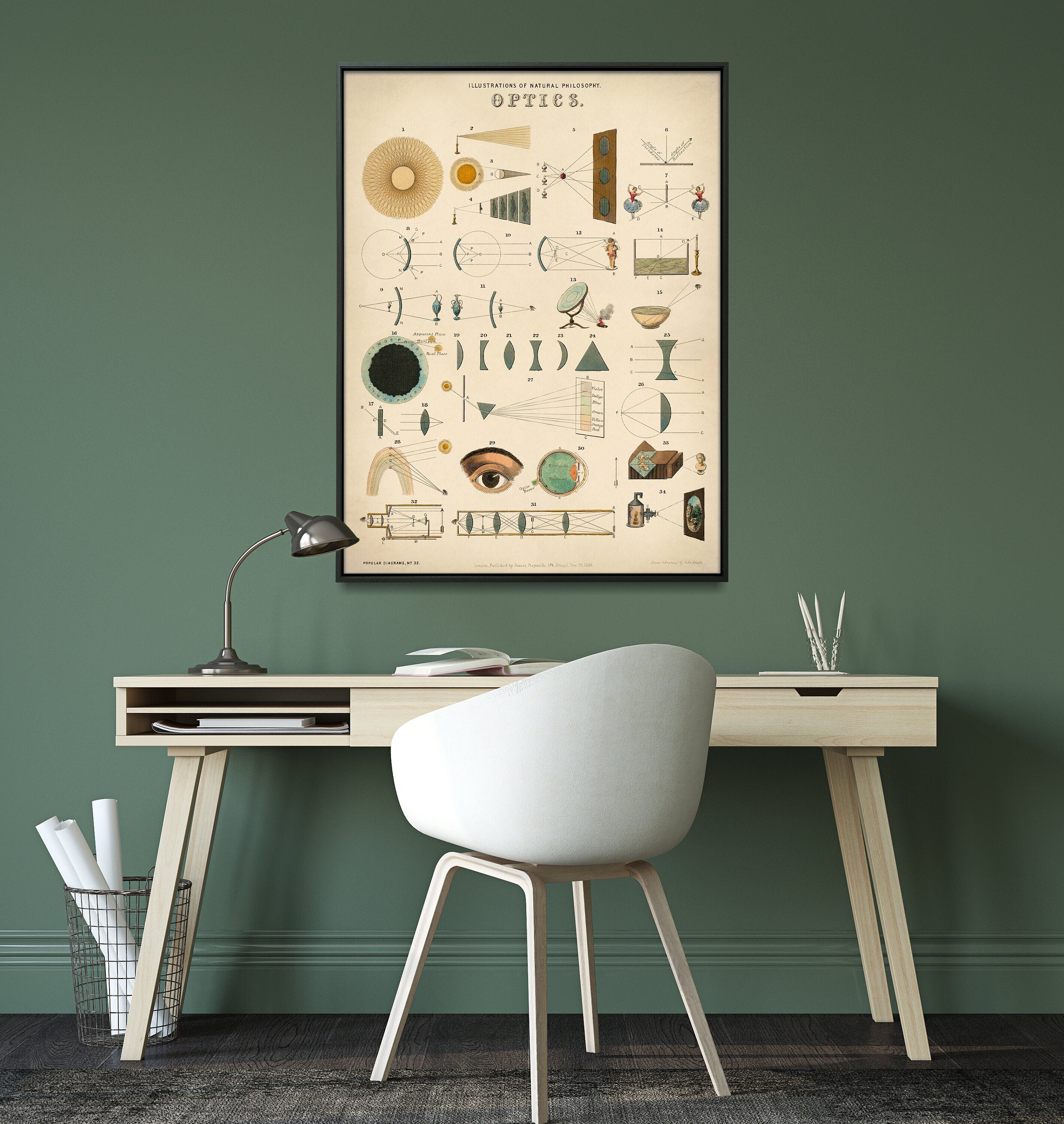 Vintage Science Poster Optics Wall Art Scientific - Etsy
