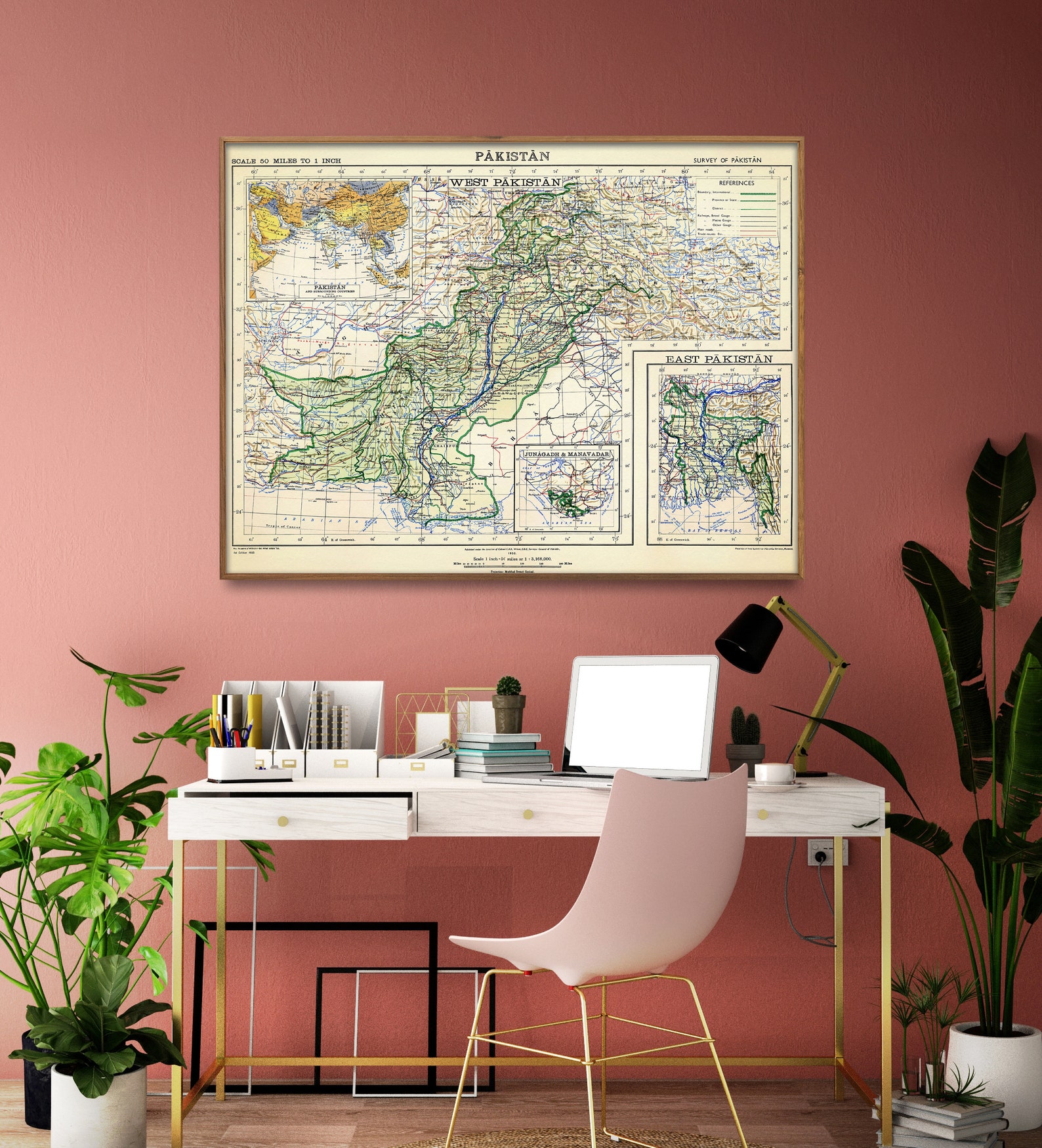 Old Map of Pakistan Pakistan Gift Pakistan Home Wall Art - Etsy