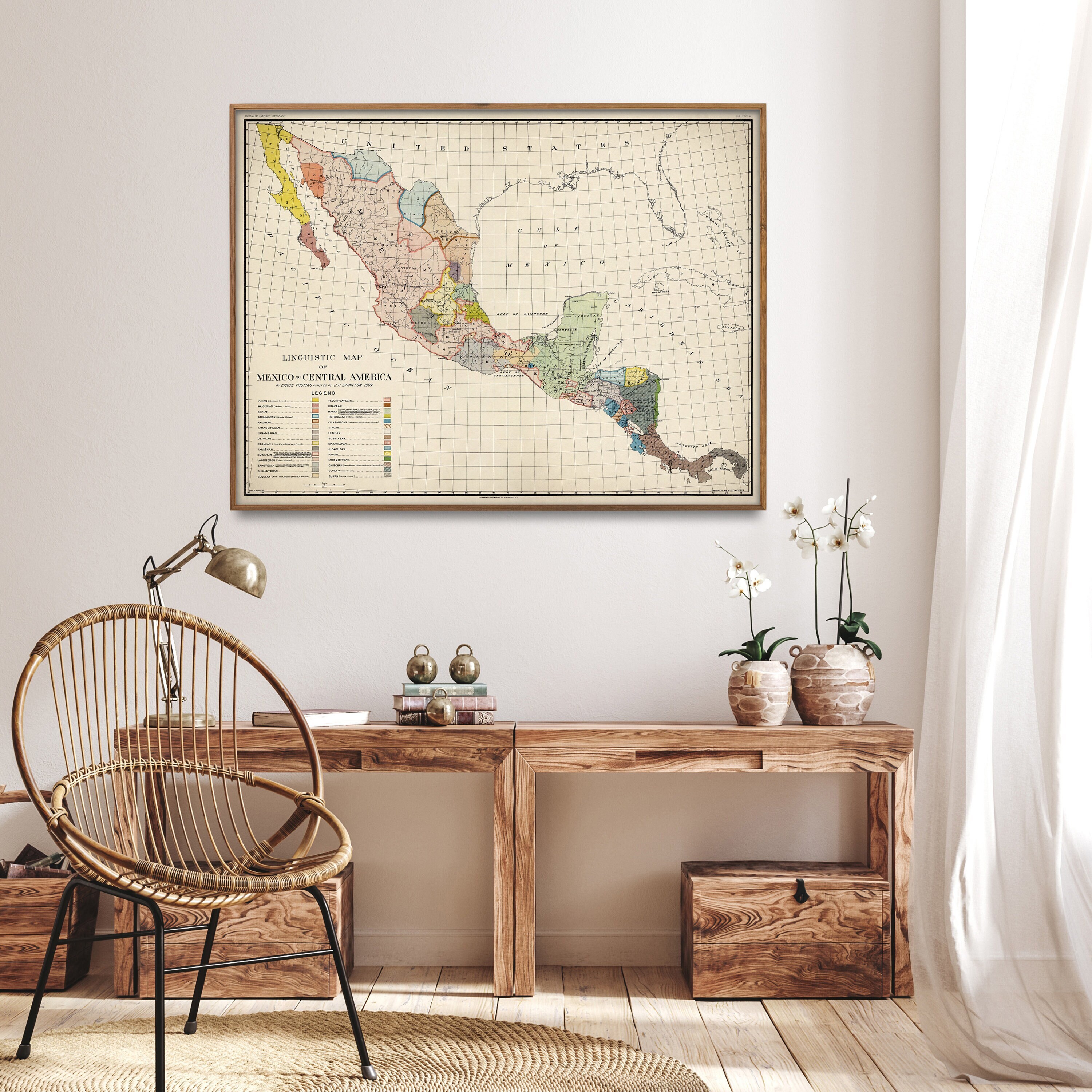 Linguistic Map of Central America Indians Indigenous Language - Etsy