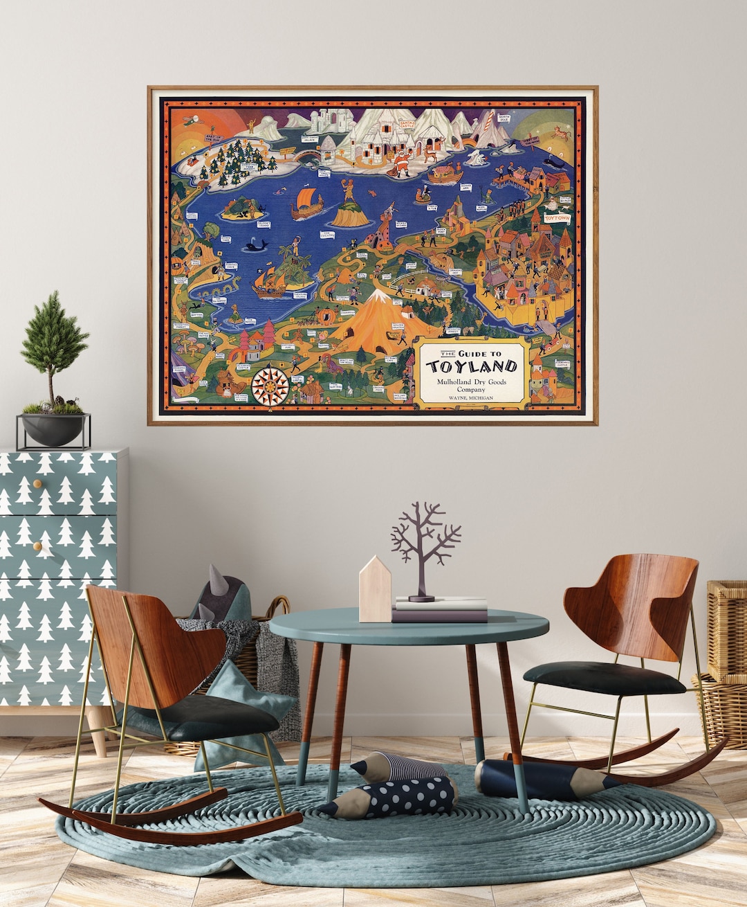 Toy Land - Vintage Map Print, Fairy Tale Nursery Wall Art - Etsy