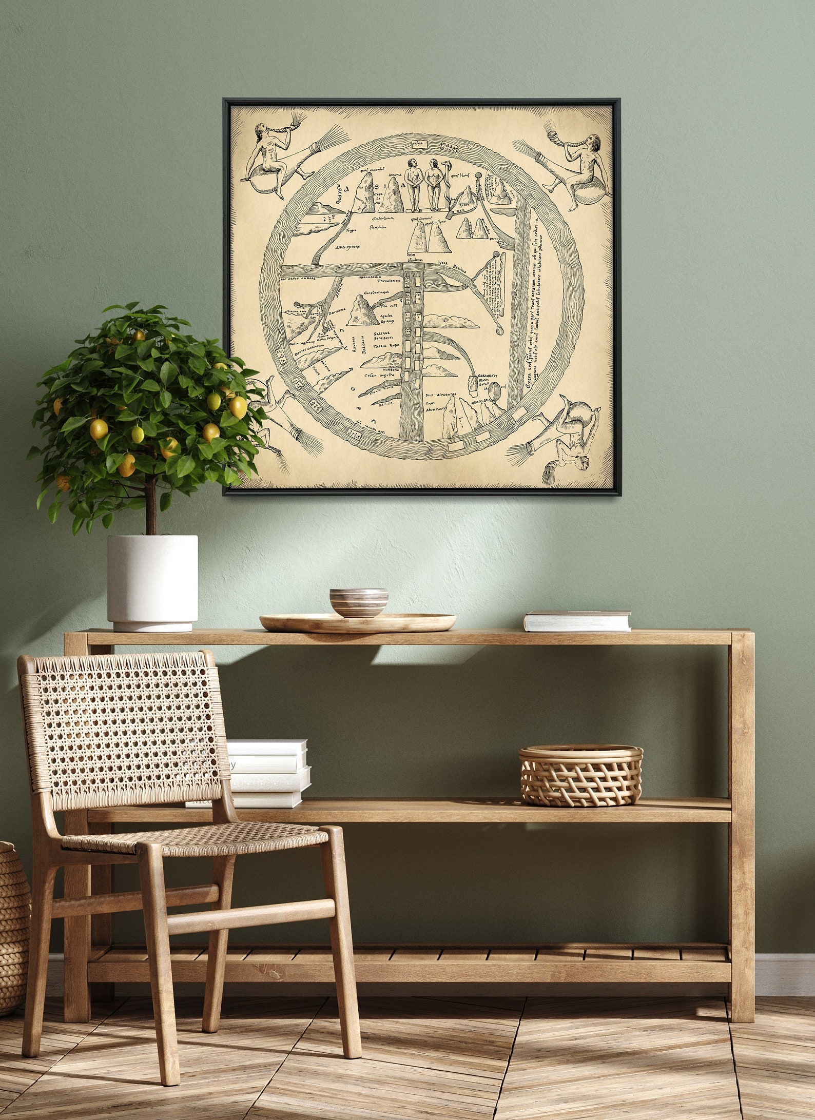 Turin Beatus Mappa Mundi Ancient World Map Print Square Wall - Etsy