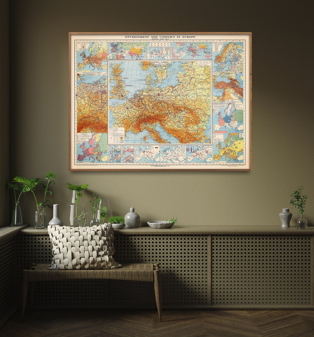 WW2: Environment & Conflict in Europe - Vintage Chart Print - Etsy