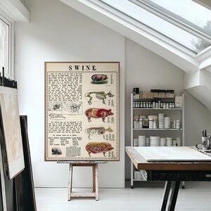Pigs Vintage Chart Print, Swine Diagram Poster, Wall Art Home Gift - Etsy