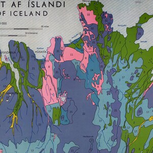 Iceland Map Soil Map of Iceland Geologic Map Iceland Wall Art Iceland ...