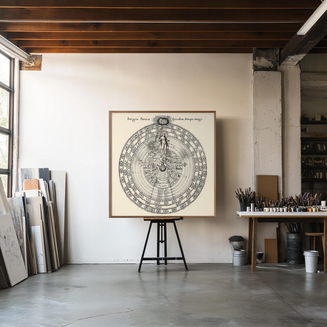 Renaissance Allegory Chart - Vintage Art Print, Nature and Art Wall ...