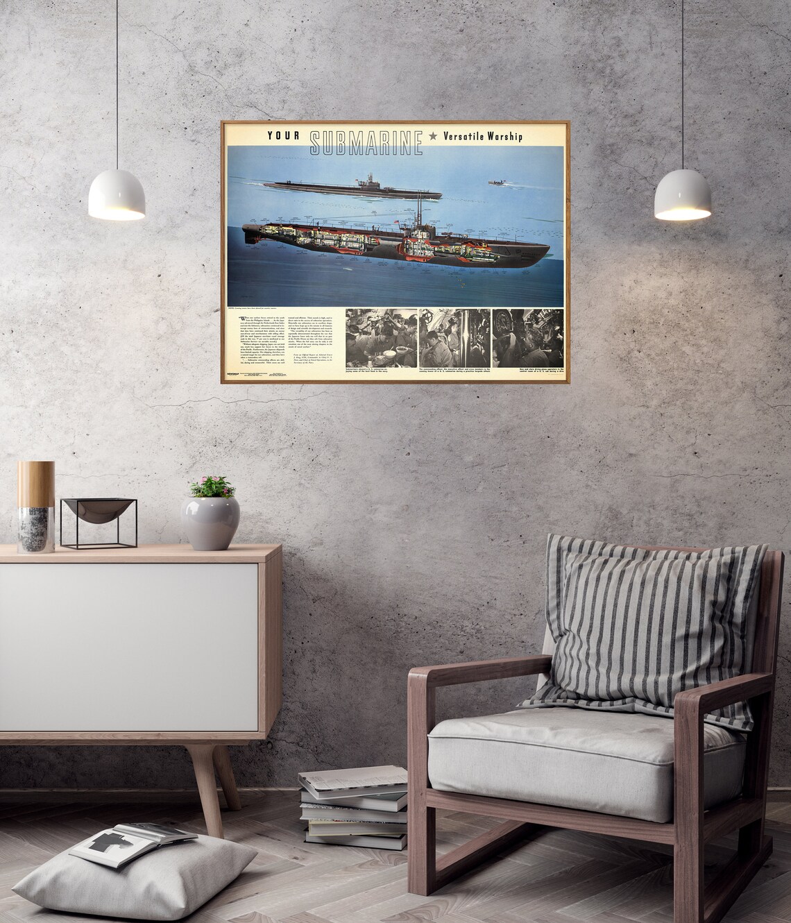 WW2: US Submarine - Vintage Chart Print, Military Wall Art Gift - Etsy