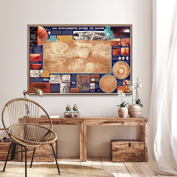 NASA Vintage Mars Chart Print Mars Map Poster Martian - Etsy