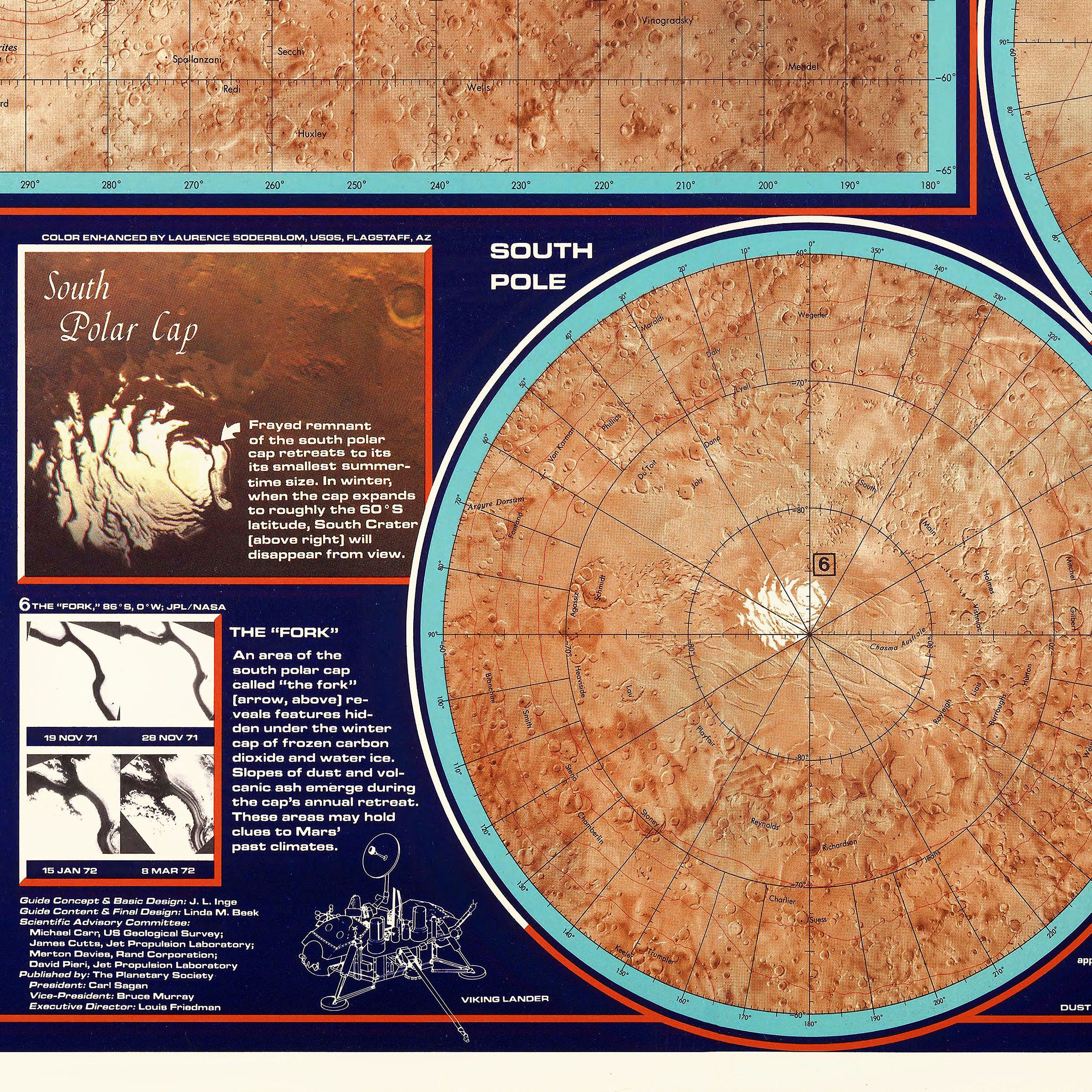 NASA Vintage Mars Chart Print, Mars Map Poster, Martian Landscape Wall ...