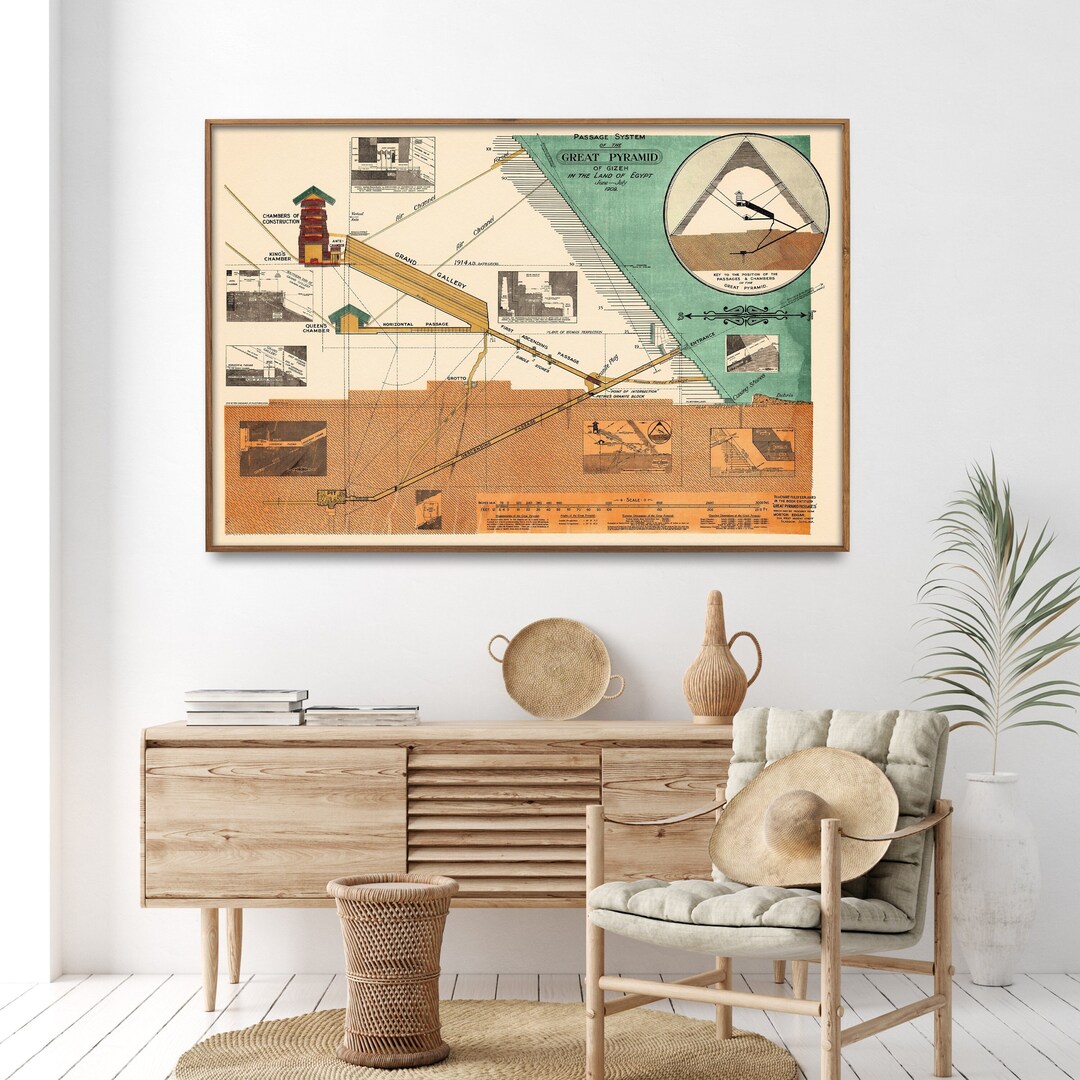 Pyramid of Giza Print – Vintage Egypt Cross-section Art - Etsy