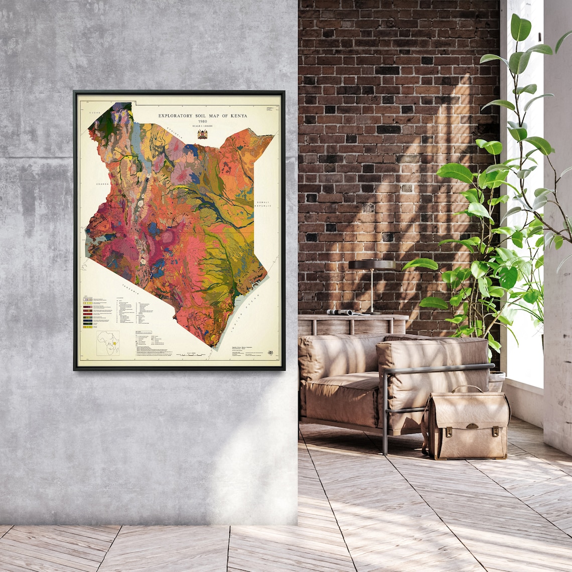 Kenya Map Soil Map of Kenya Geologic Map Kenya Art Gift | Etsy Canada