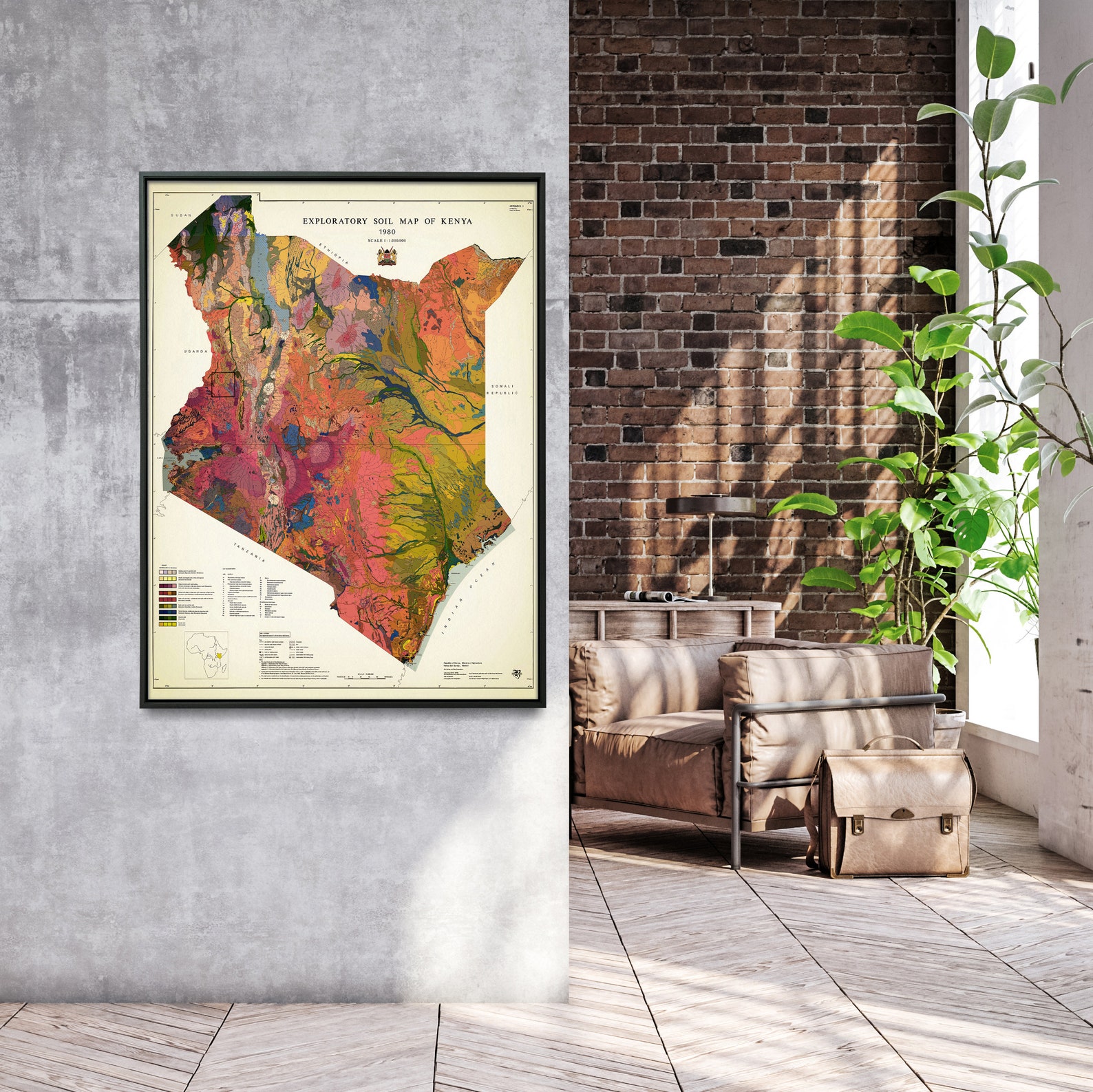 Kenya Map Soil Map of Kenya Geologic Map Kenya Art Gift | Etsy