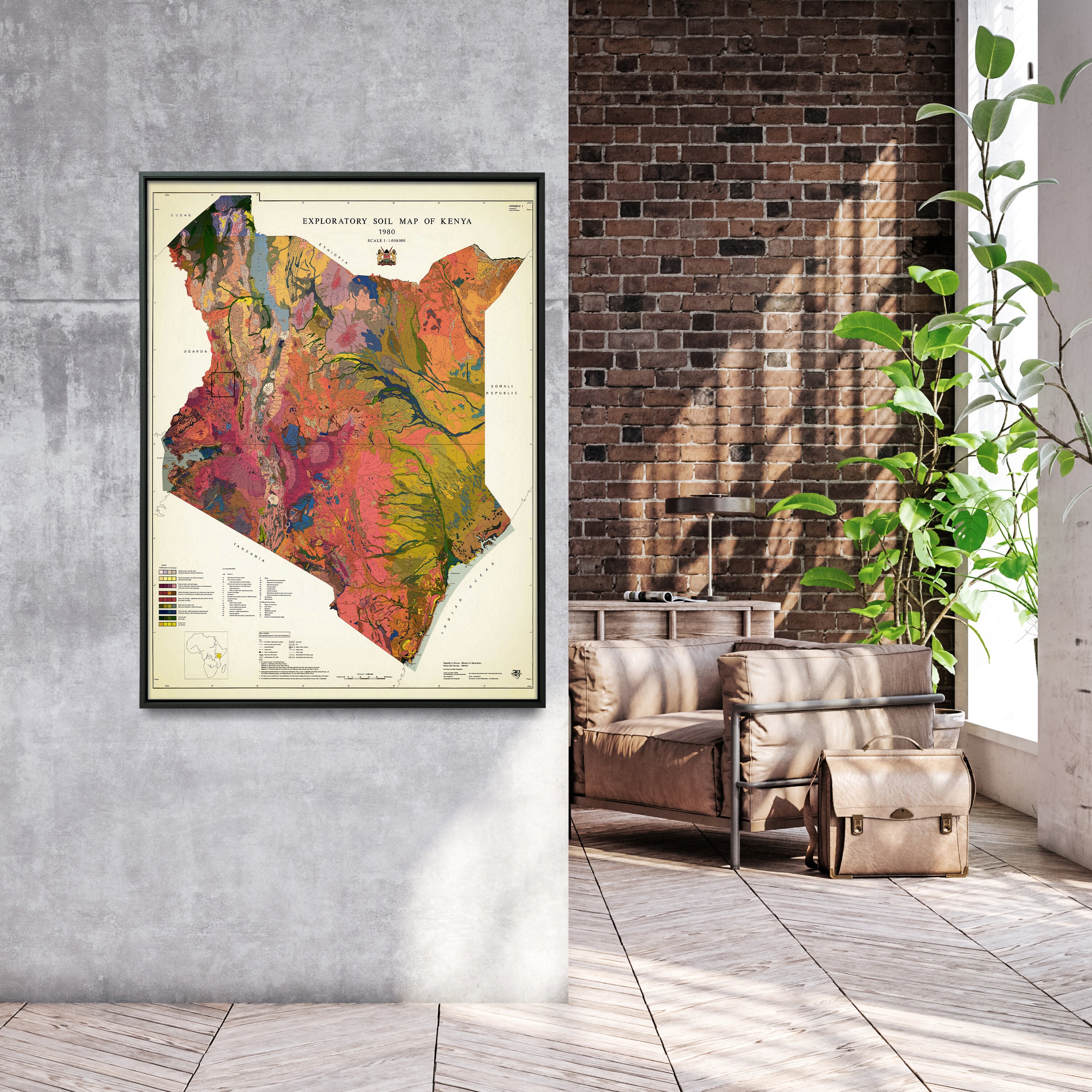 Kenya Map Soil Map of Kenya Geologic Map Kenya Art Gift | Etsy Canada