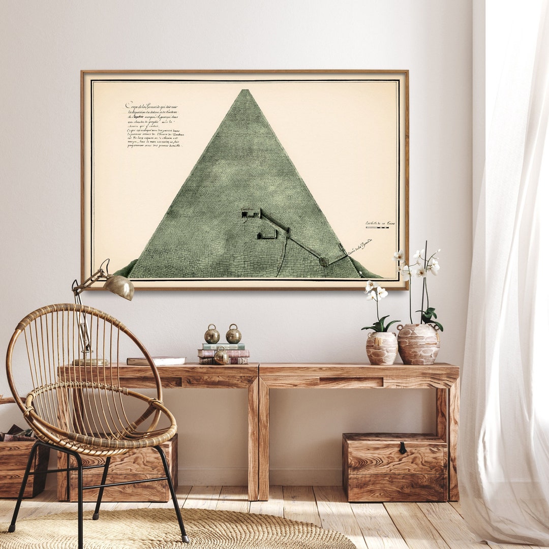 Great Pyramid Vintage Cross Section Print| Egypt Pyramid Poster| Wall ...