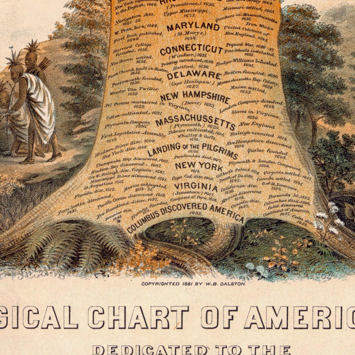 Tree of American History US History Timeline History - Etsy