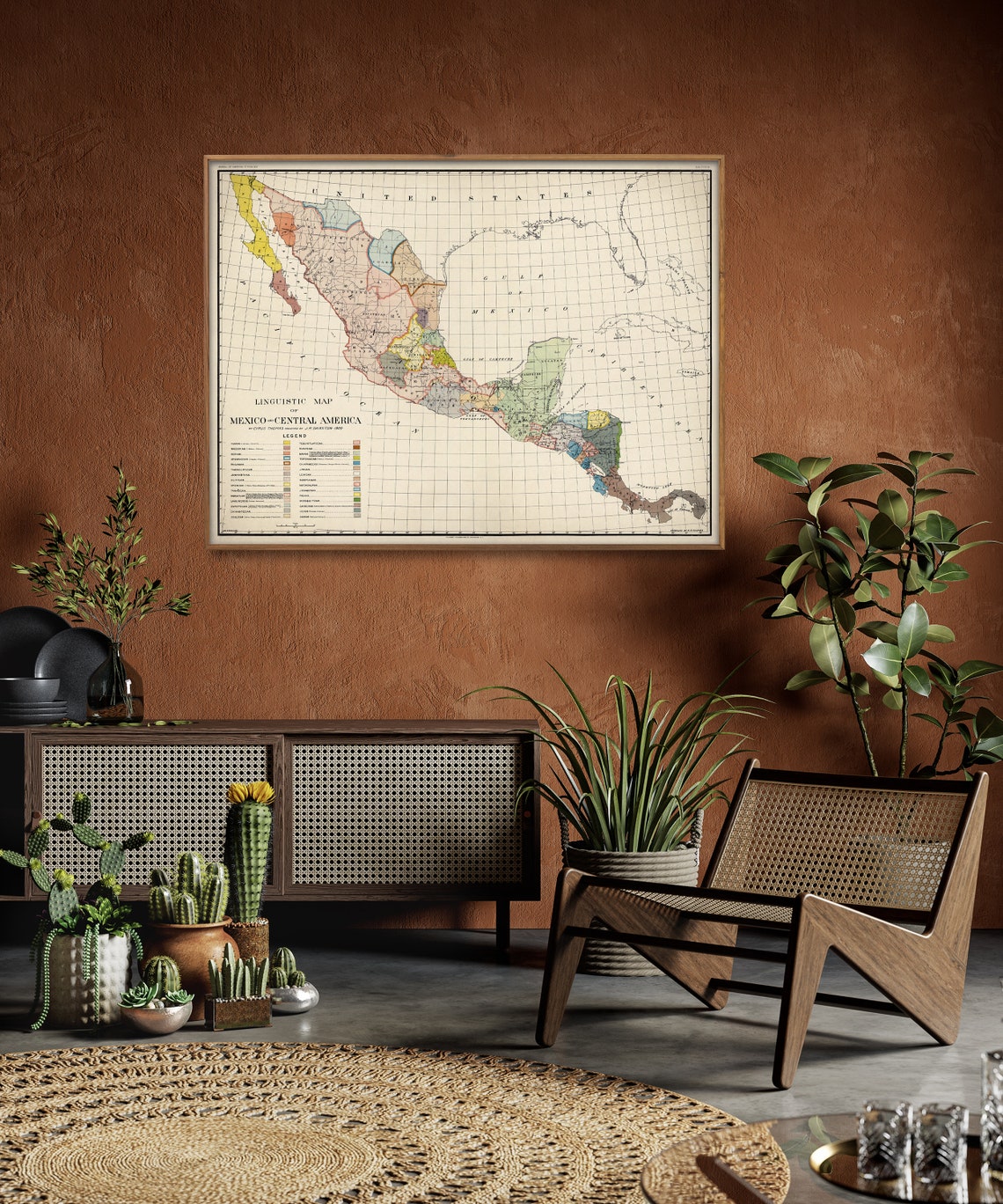 Linguistic Map of Central America Indians Indigenous Language - Etsy