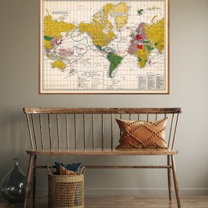 WW2: Military Map of the World - Vintage Map Print, Wall Art Home Gift ...