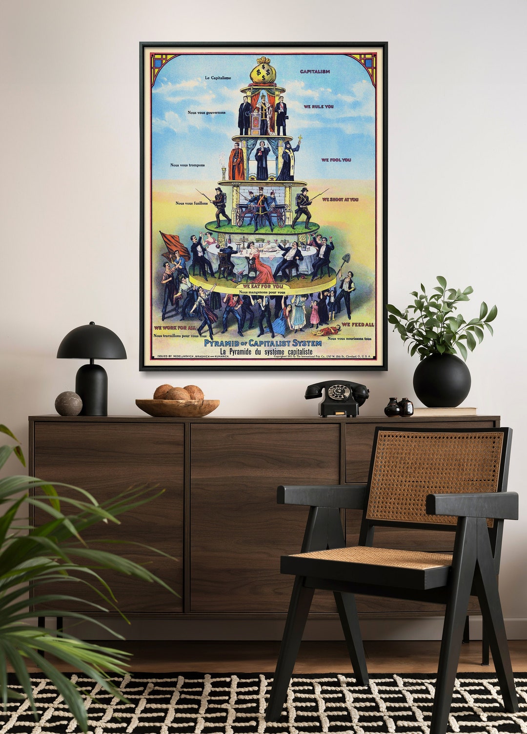 Pyramid of Capitalist System - Vintage Political Poster Print, Wall Art ...
