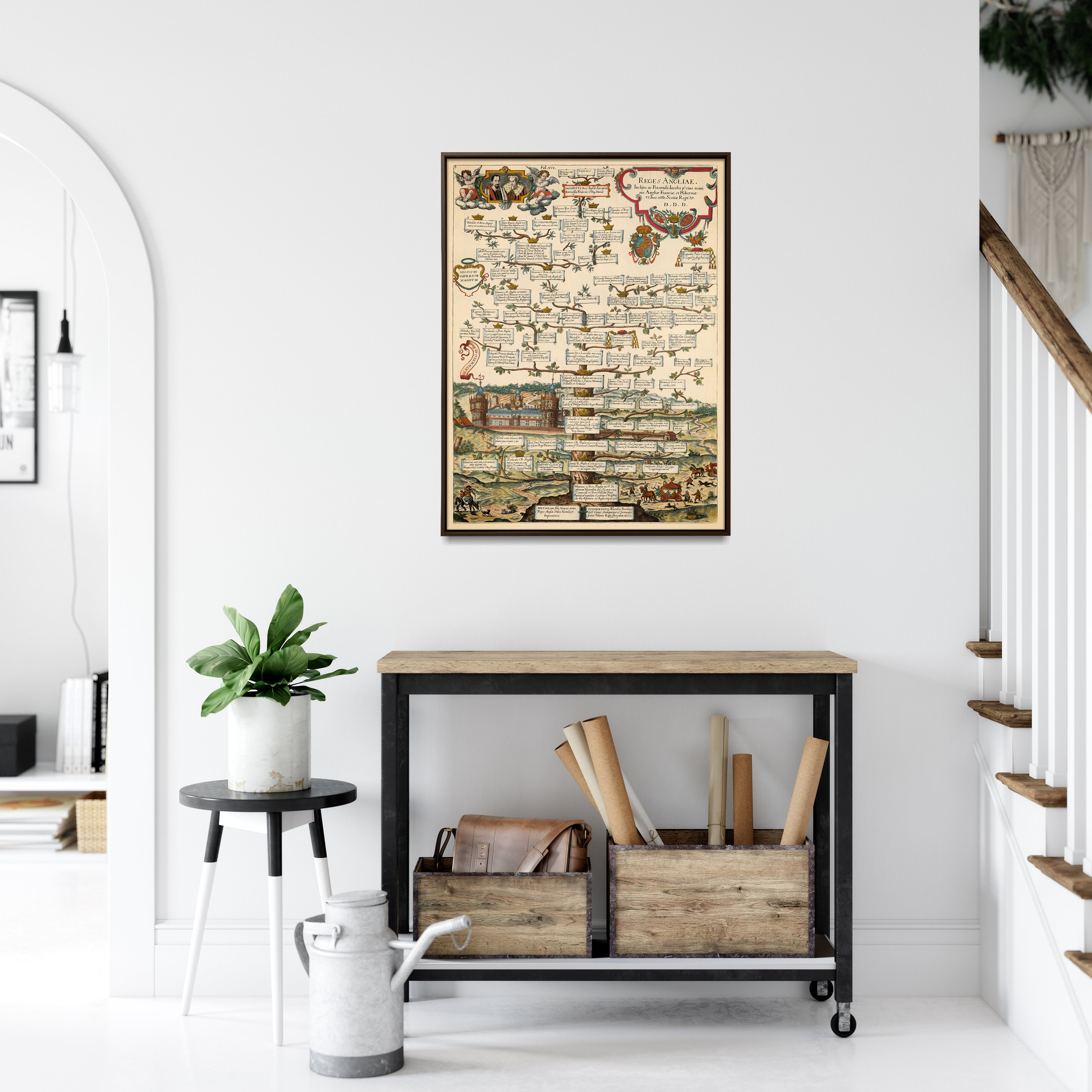 Genealogy Tree of the English Monarchy, Vintage Chart Print, British ...