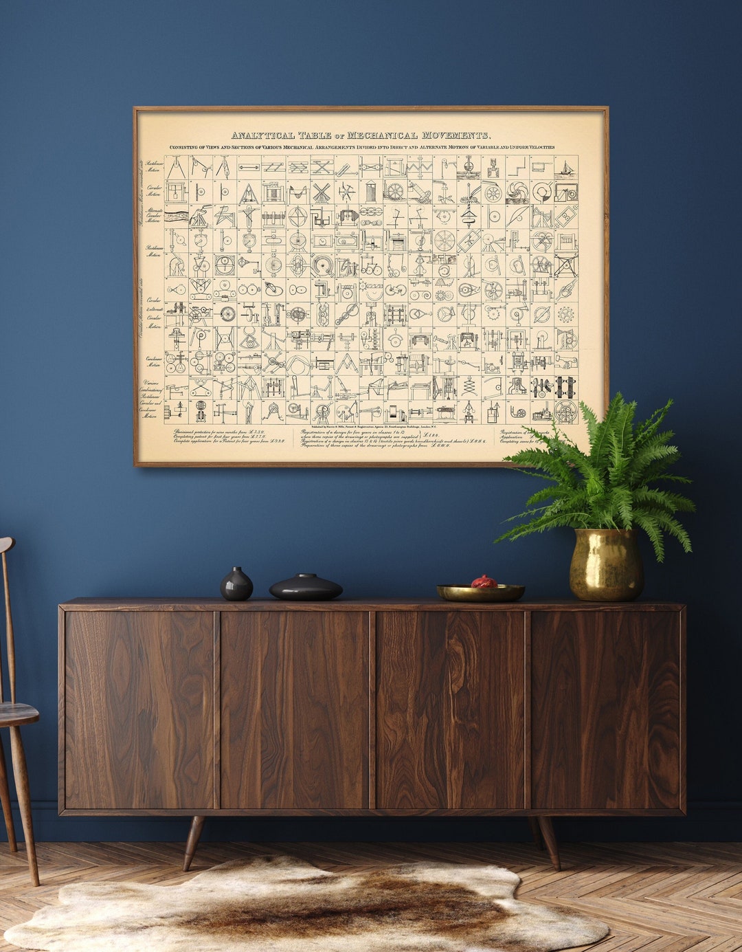 Mechanical Movements Vintage Chart Print, Mechanics Science Poster ...