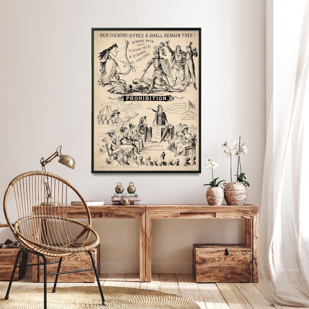 Vintage Prohibition Satirical Poster Print| 19th Century Political ...