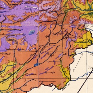 Vintage Afghanistan Pashto Language Map Print, Large Map Poster, Afgan ...