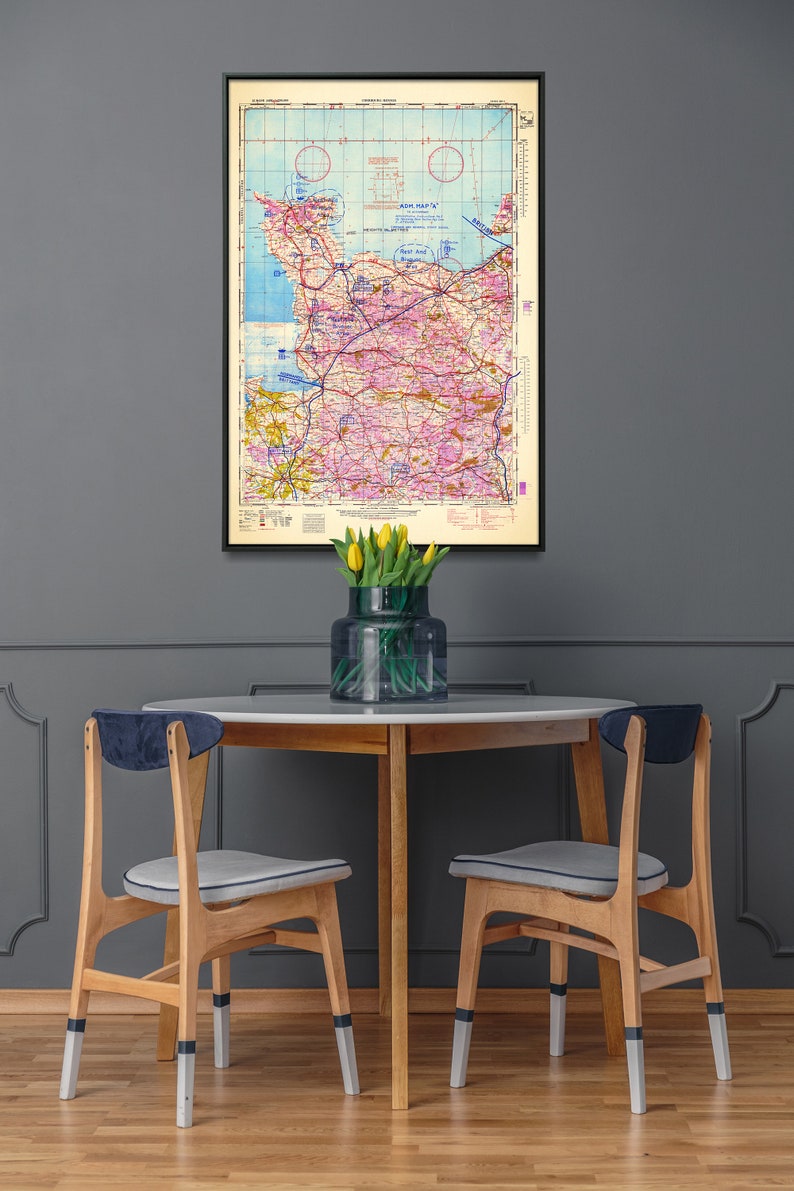 Normandy Campaign: D Day Aftermath - Vintage WW2 Map Print, Military ...