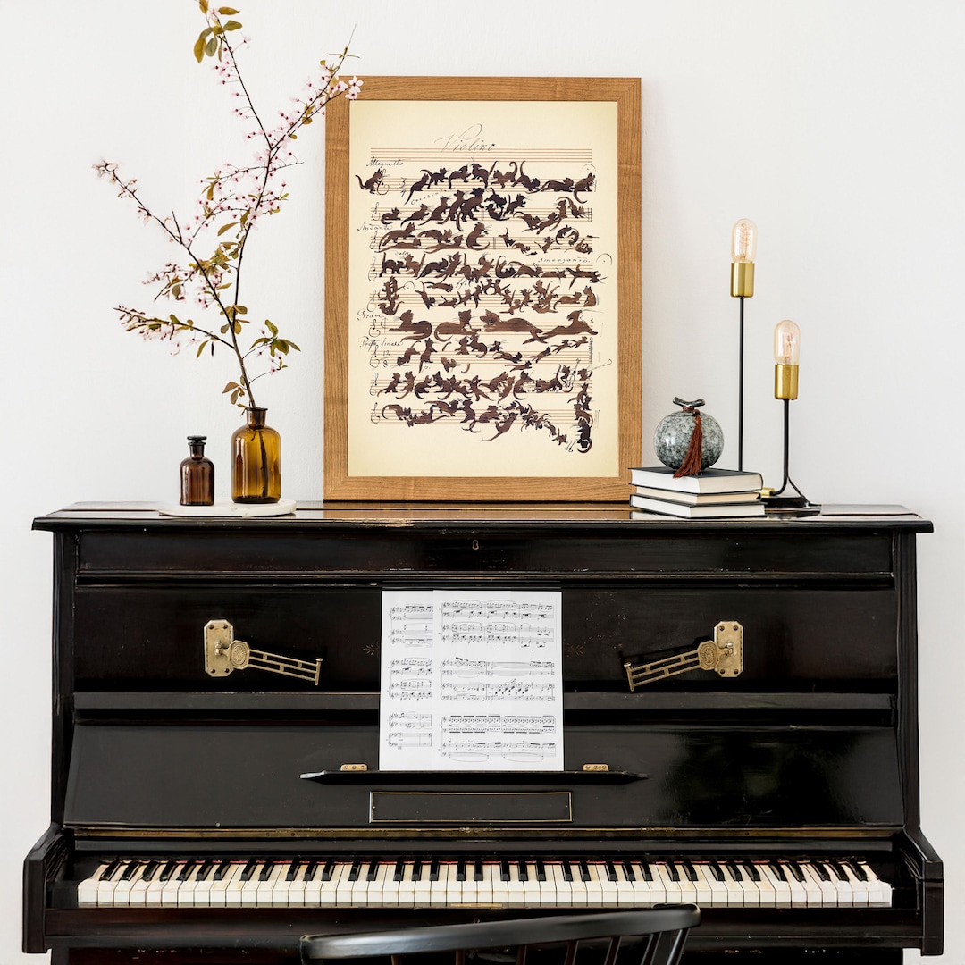 Cat Symphony Vintage Art Print, Cats & Music Poster, Wall Art Home Gift ...