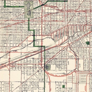 Chicago Vintage Map Print, Street Map Poster, Wall Art Home Gift - Etsy