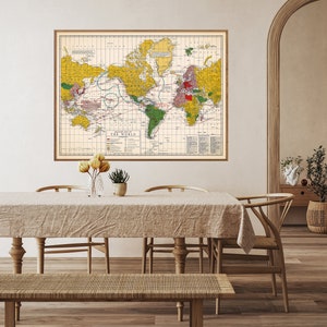 WW2: Military Map of the World - Vintage Map Print, Wall Art Home Gift ...