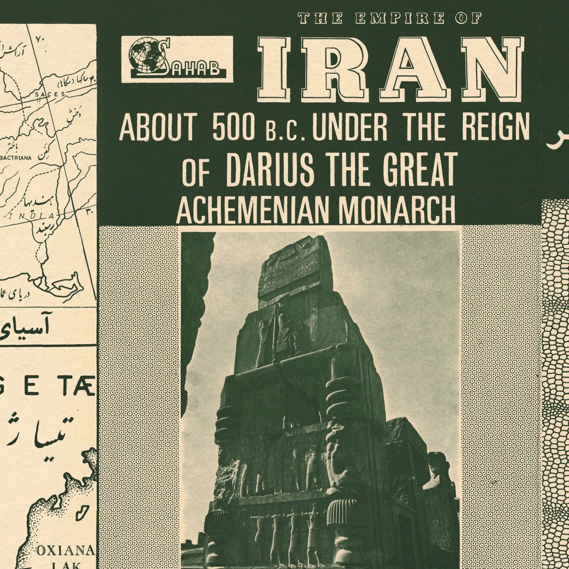 The Empire of Iran Map Ancient Map of Iran Iran History - Etsy