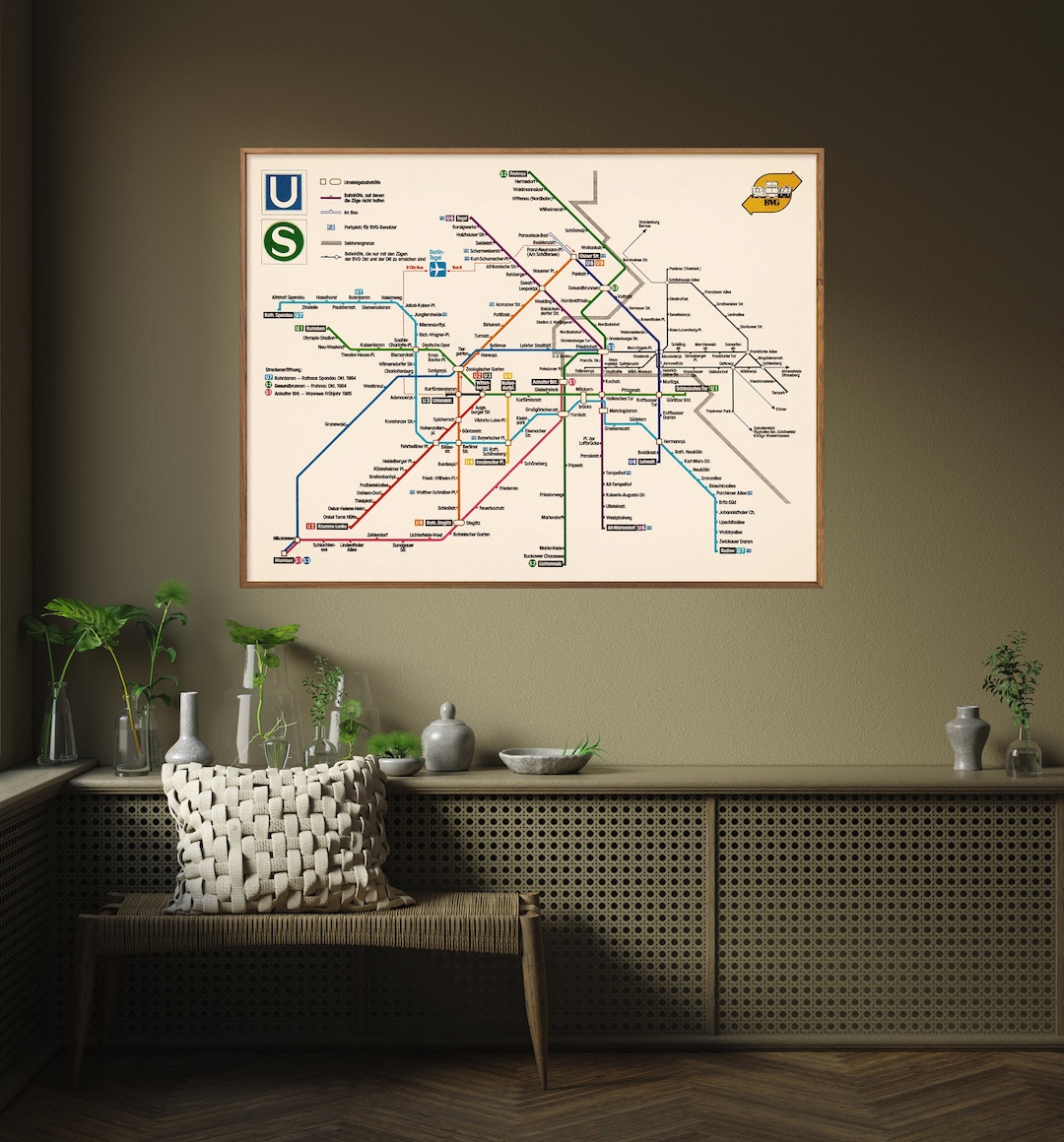 West Berlin Subway Map Print: Vintage Cold War Era Wall Art - Etsy