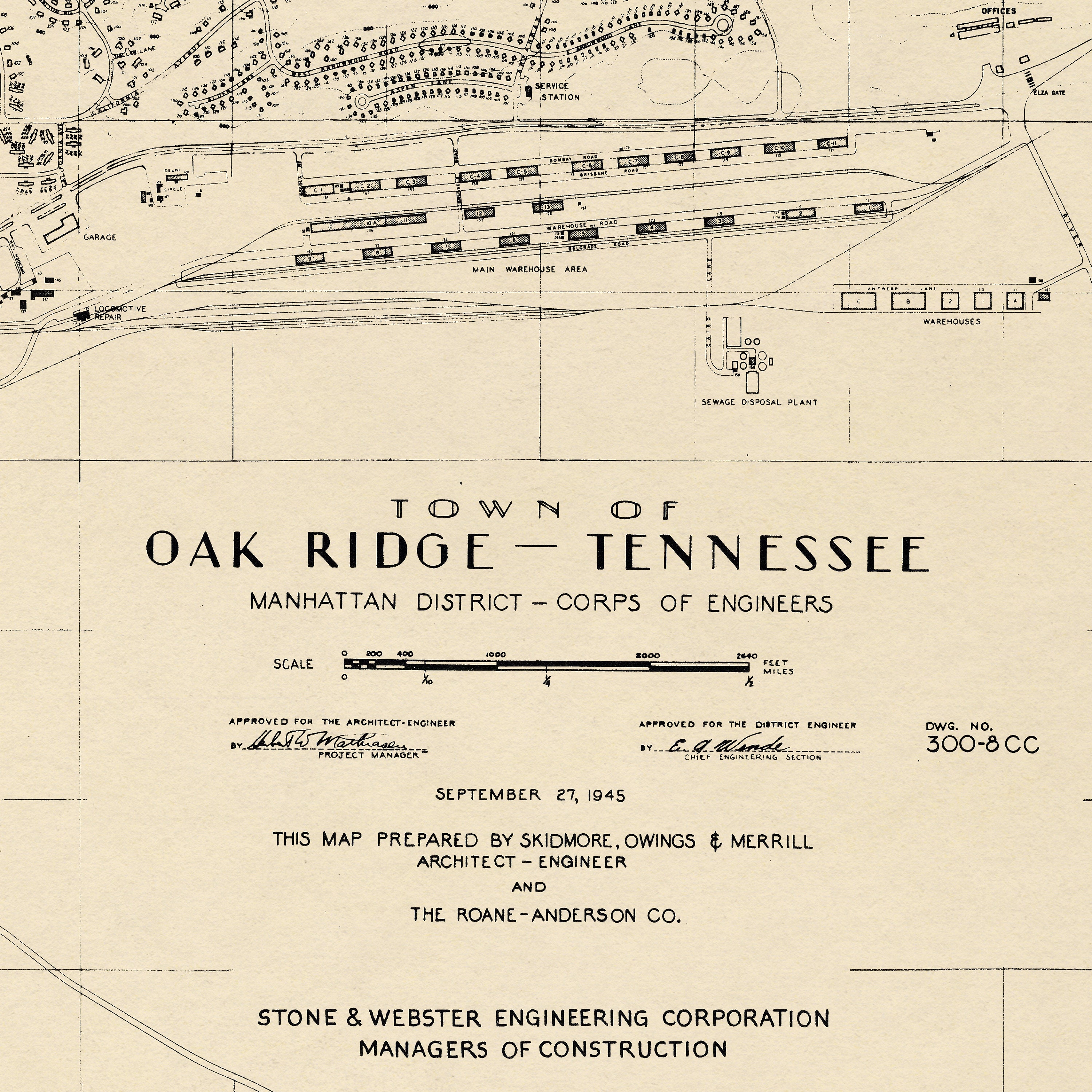 WW2 Manhattan Project Vintage Map Print Oak Ridge Town Map | Etsy