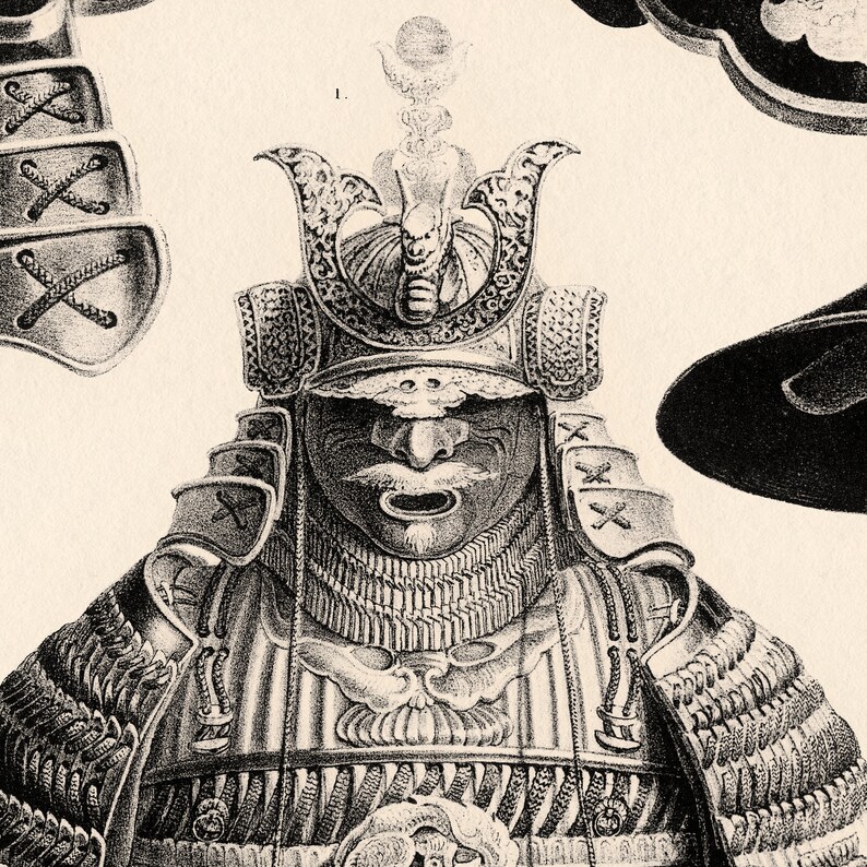 Japanese Armor Vintage Chart Print Samurai Outfit Poster - Etsy