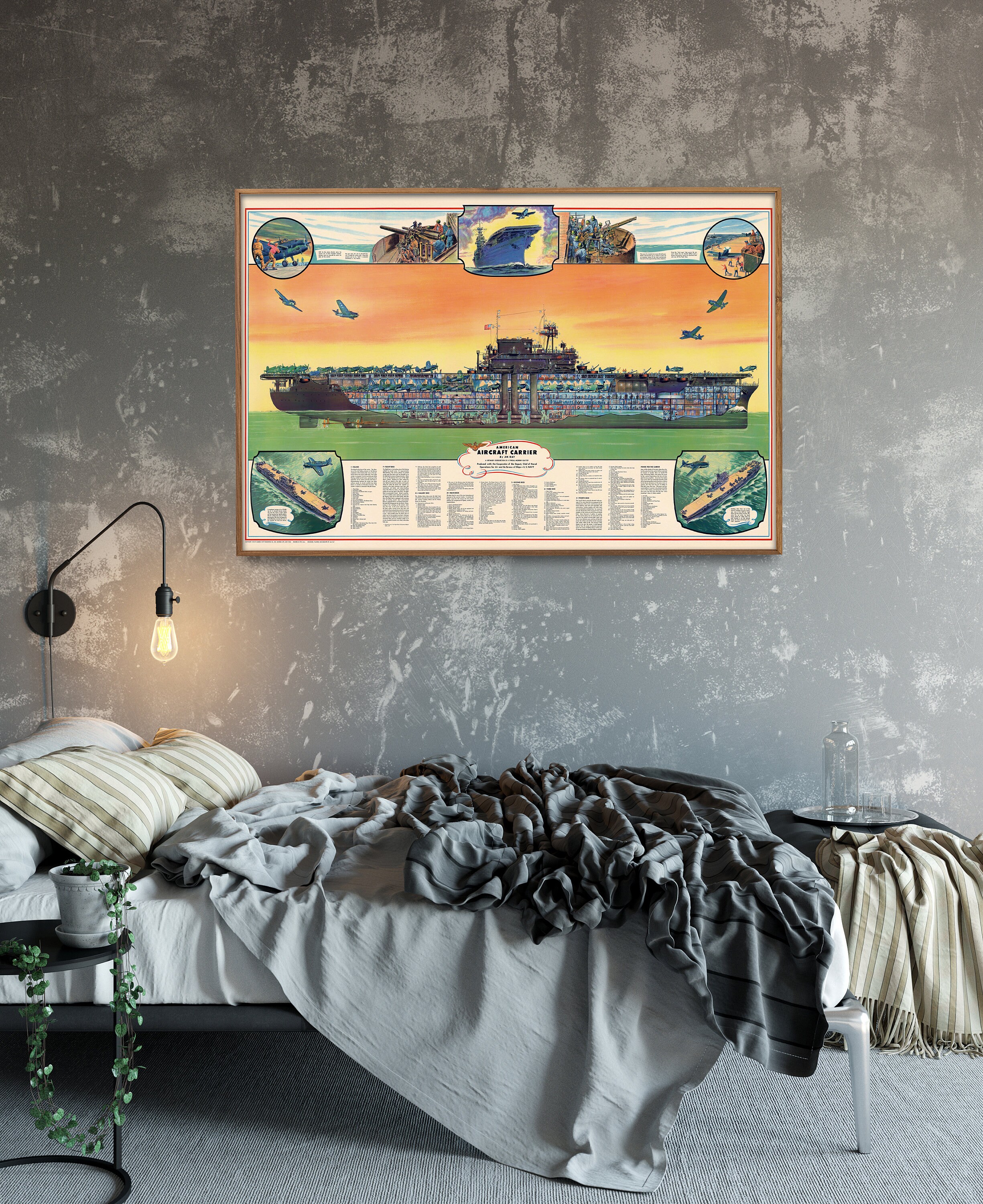 WW2 American Aircraft Carrier Poster U.S.S. - Etsy