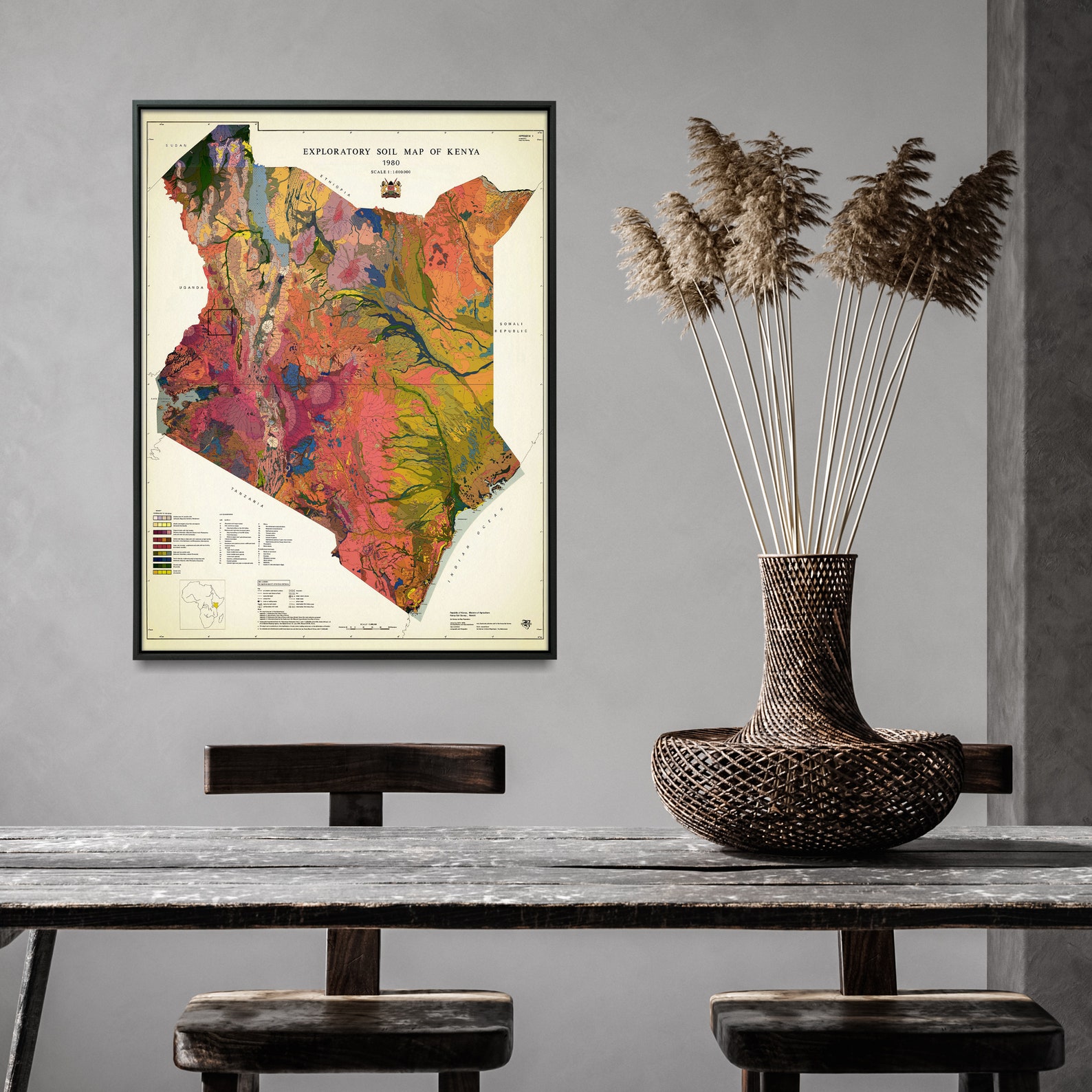 Kenya Map Soil Map of Kenya Geologic Map Kenya Art Gift | Etsy Canada