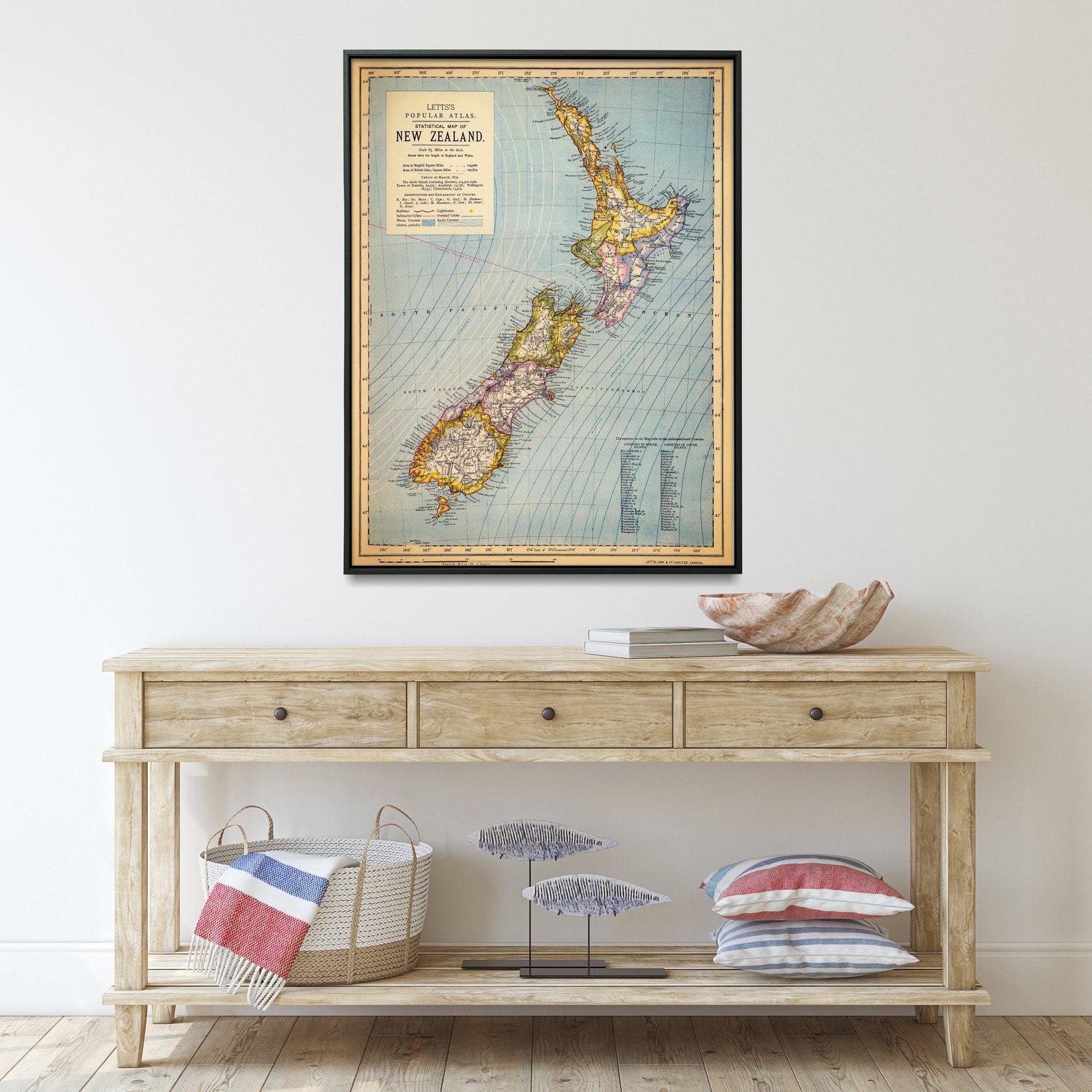 Old Map of New Zealand Vintage New Zealand Map New Zealand - Etsy