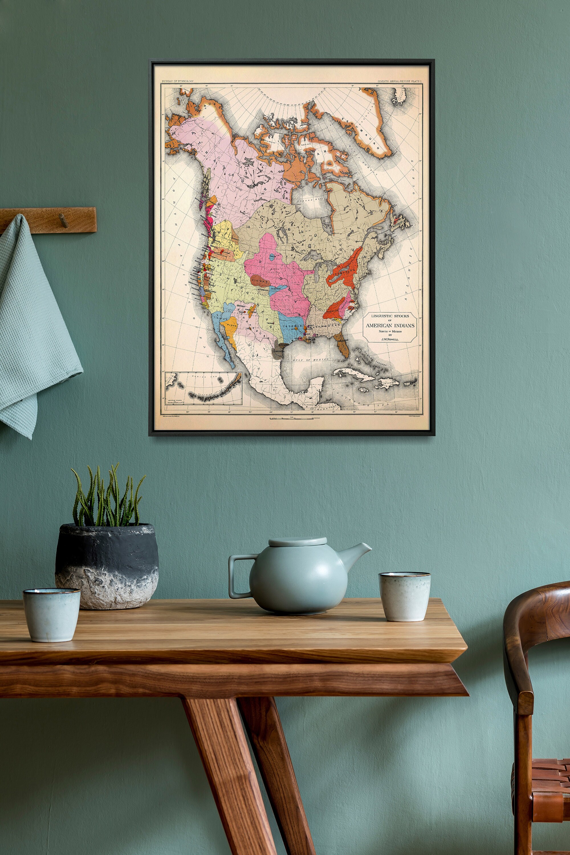 Linguistic Map of American Indians Native American Language | Etsy